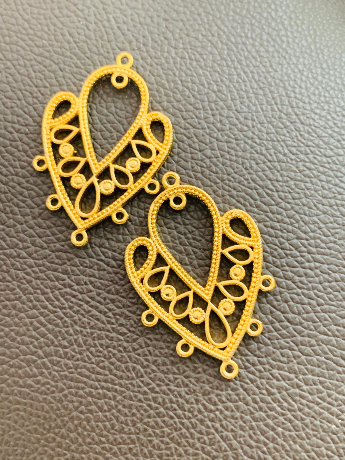 Heart with 5 Loop durable / Corazon baño de oro 16404 – Sun Beads Caguas